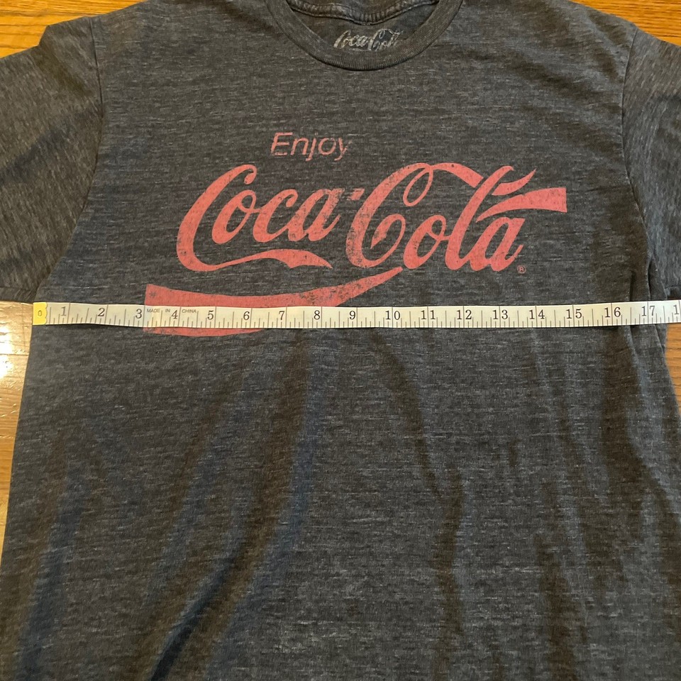 Coca-Cola Grey Graphic Short Sleeve T-Shirt Size Medium | eBay
