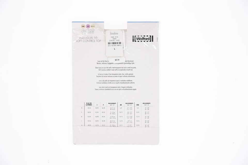 Wolford Womens Individual 10 Soft Control Top Tights sand Large 267173 ...