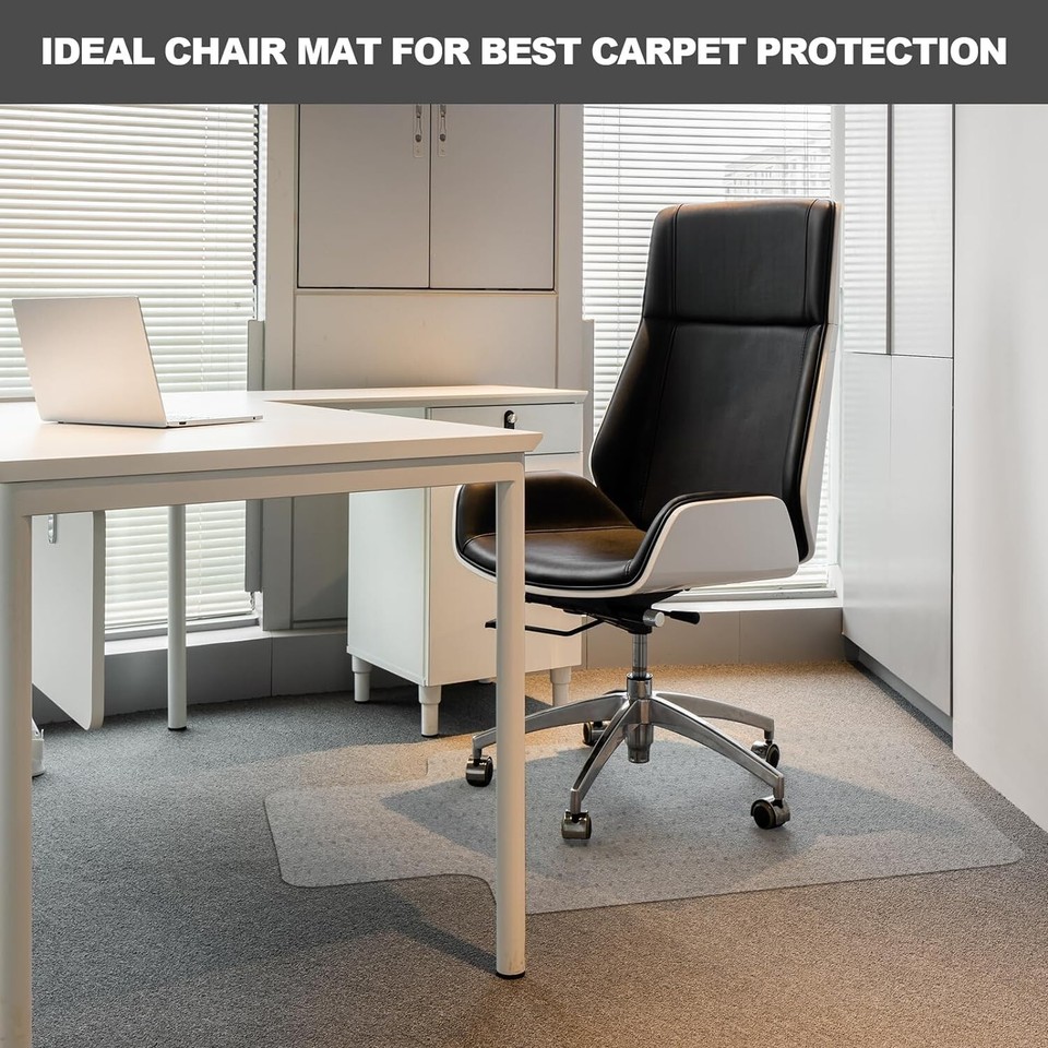 Office Chair Mat Computer Desk Chair Mat for Carpet Floor with Lip 47.5 ...