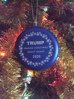 President Trump 2020 Shatterproof MAGA Christmas Tree Ornament BLUE | eBay