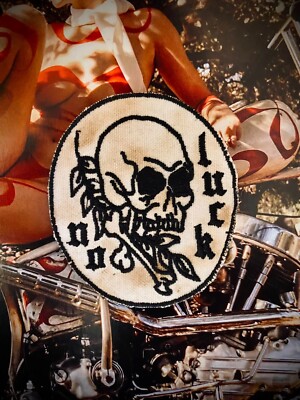 NO LUCK vintage biker motorcycle outlaw patch harley skull punk chopper ...
