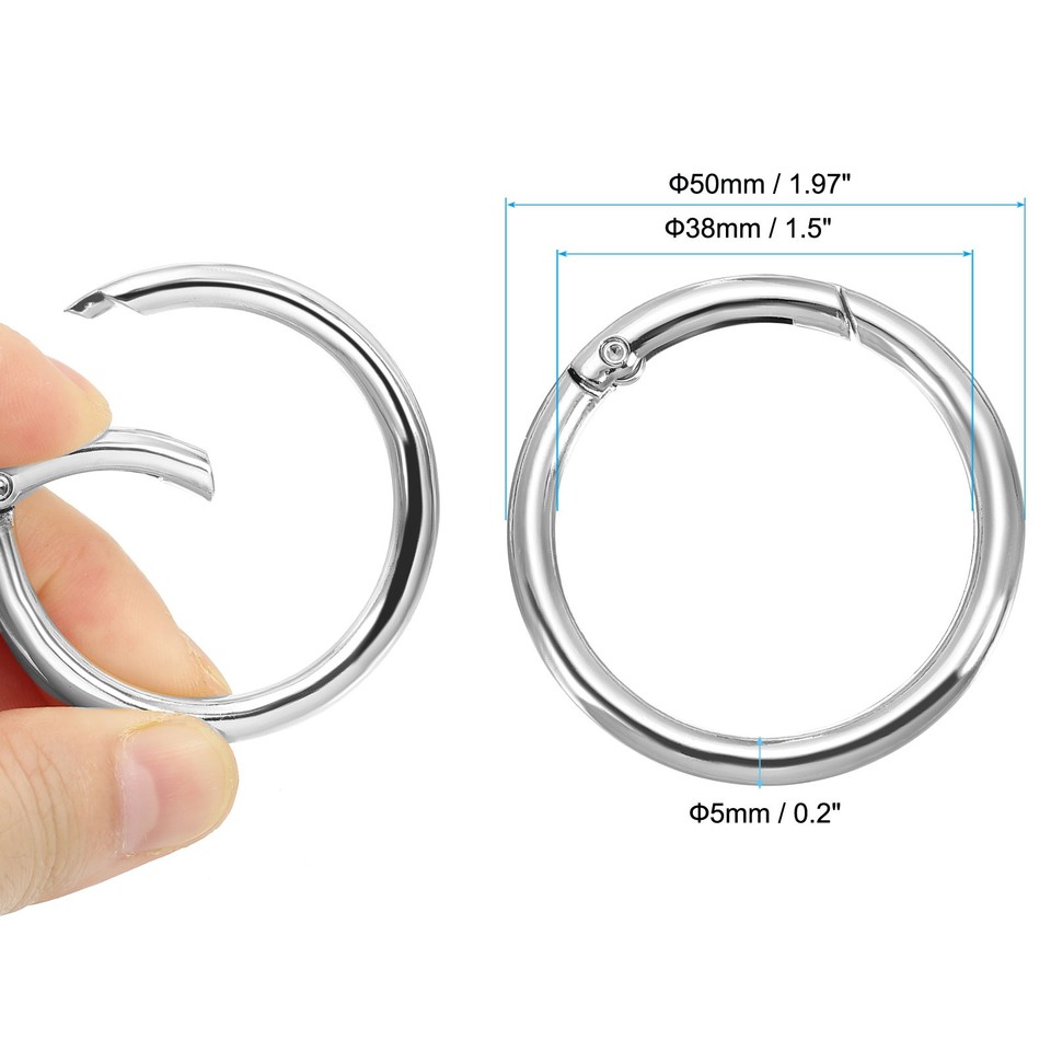 20Pcs 48mm Spring O Rings Clasp Clip Trigger Snap Spring Keyrings ...