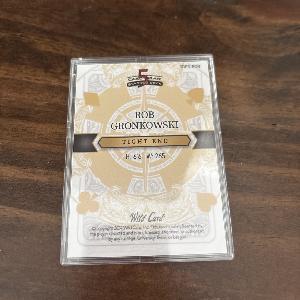 Wild Card 5 Card Draw Stacked Deck Rob Gronkowski 5/5 Orange | eBay