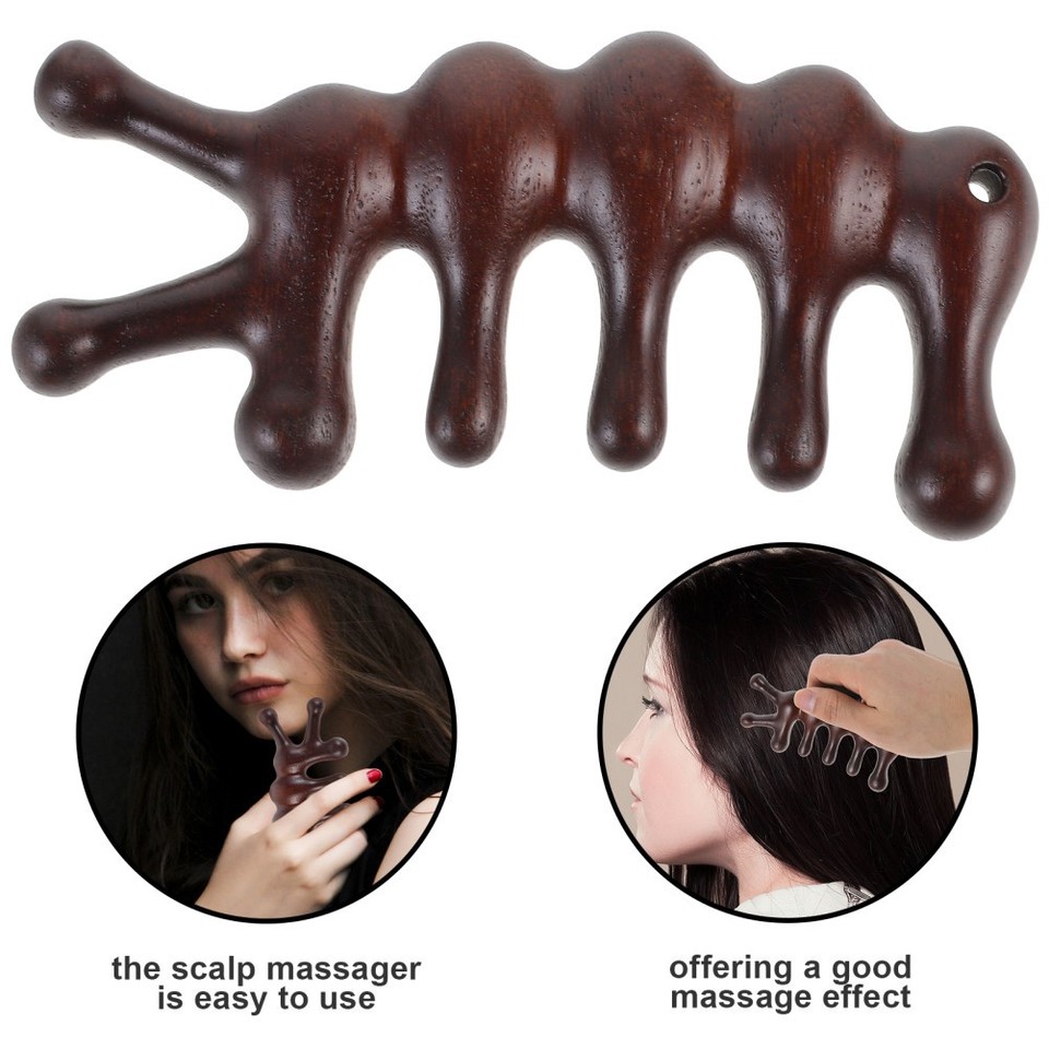 Eye Massager Face Eye Scraper Tool Wooden Scalp Comb Wide Tooth ...