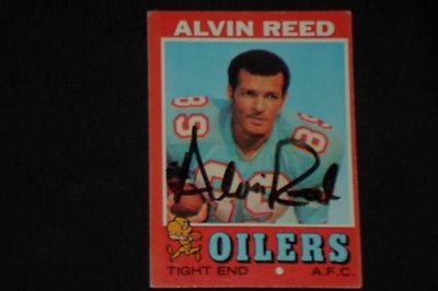 ALVIN REED 1971 TOPPS SIGNED AUTOGRAPHED CARD #169 HOUSTON OILERS | eBay