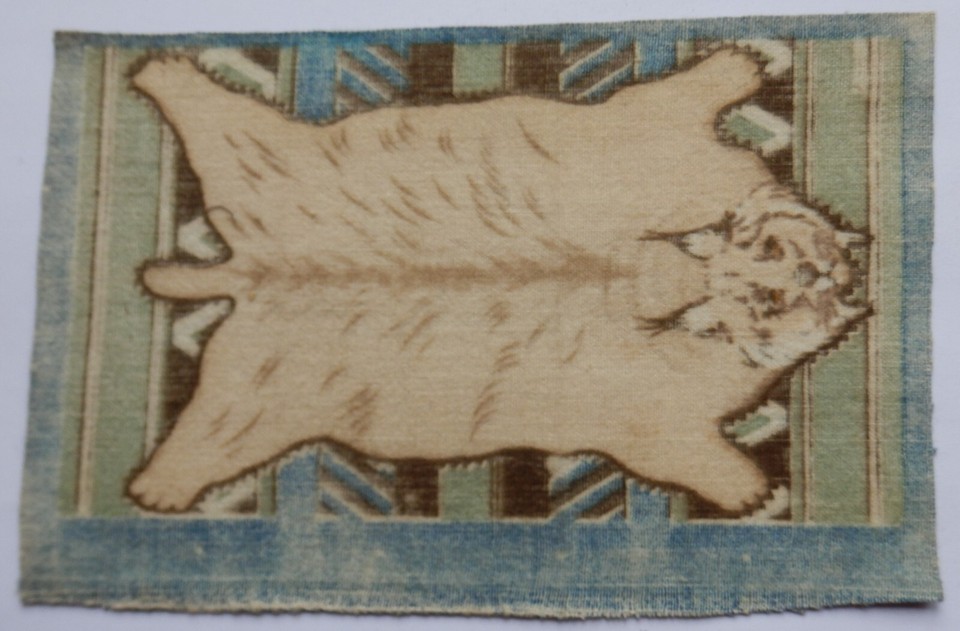 LYNX ANIMAL PELT Premium Felt Flannel c1908 approx 8" x 5" USA Ref: B12 ...