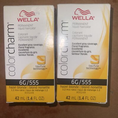 Wella Color charm Liquid Permanent Hair Color 6G Hazel Blonde 42ml( 1.4 ...