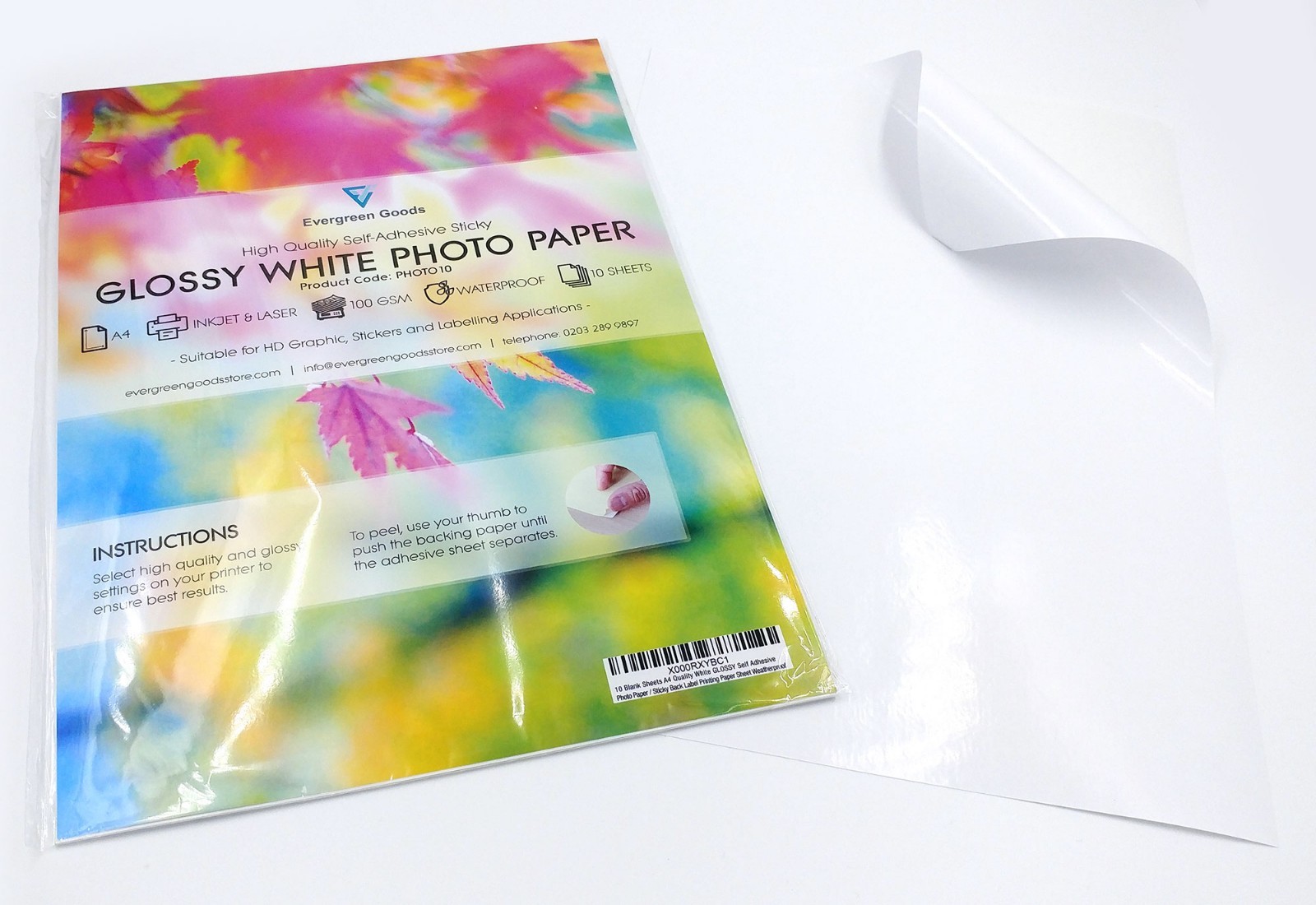 A4 White MATTE / GLOSS Self Adhesive Sticker Paper Sheet Sticky Address ...