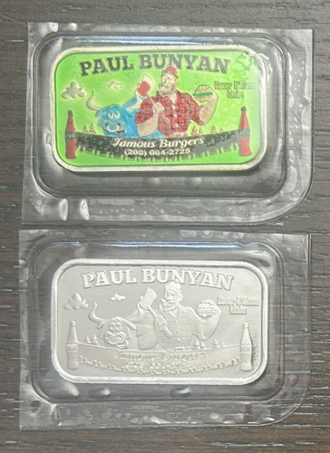 Postal Express Mint Paul Bunyan Famous Burgers 1 Oz .999 Silver 2 Bar ...