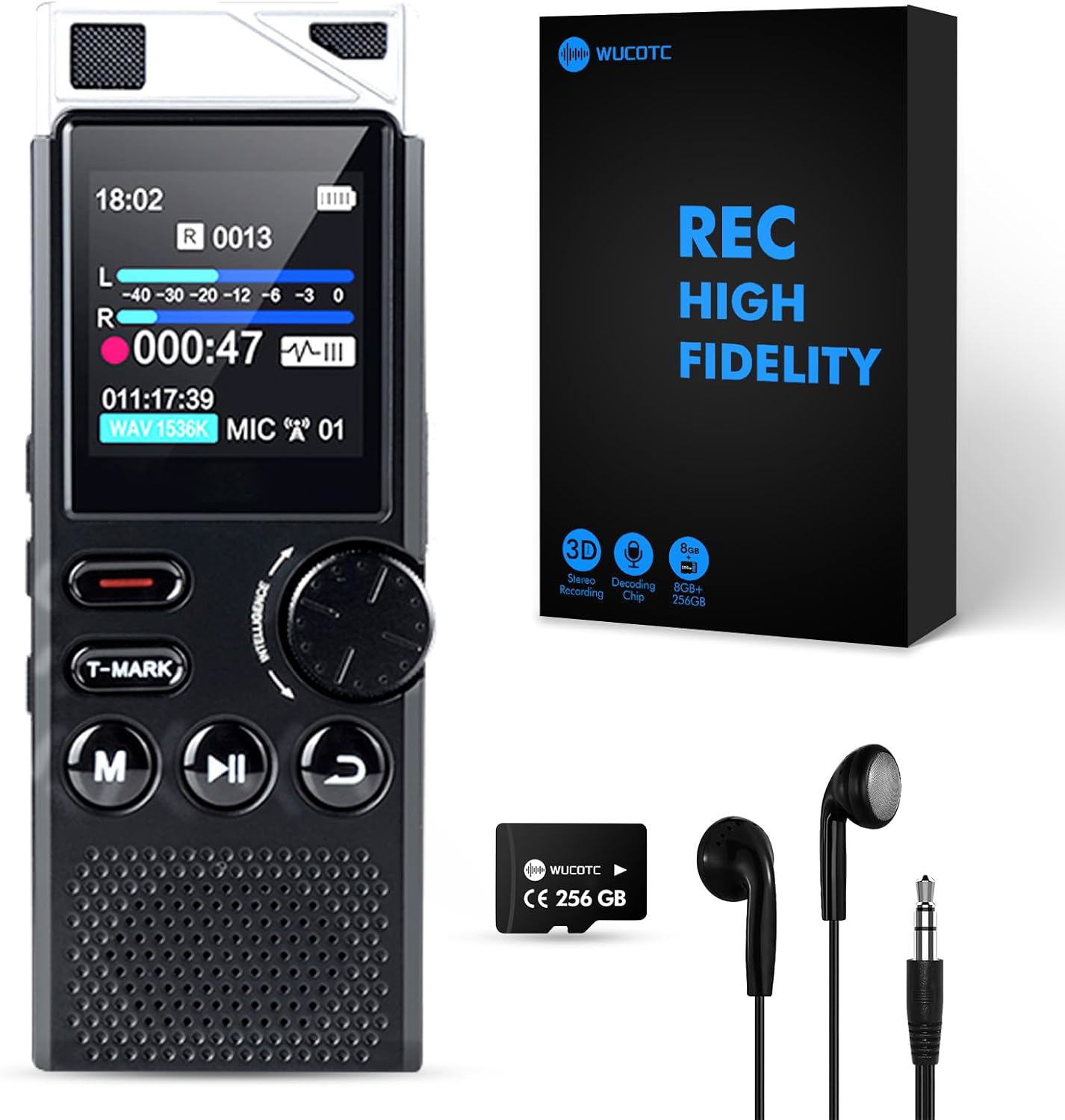 264GB High Capacity Digital Voice Recorder - WUCOTC Voice Activated ...