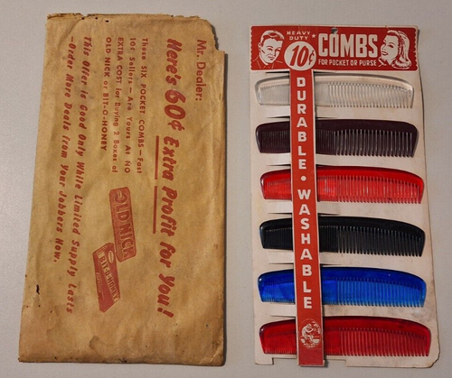VGT. 1960's COMB RETAILER PROMO DISPLAY FOR BIT-O-HONEY & OLD NICK ...