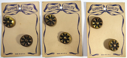 Vintage Supreme Quality Buttons On Card Gold Tone Color | eBay