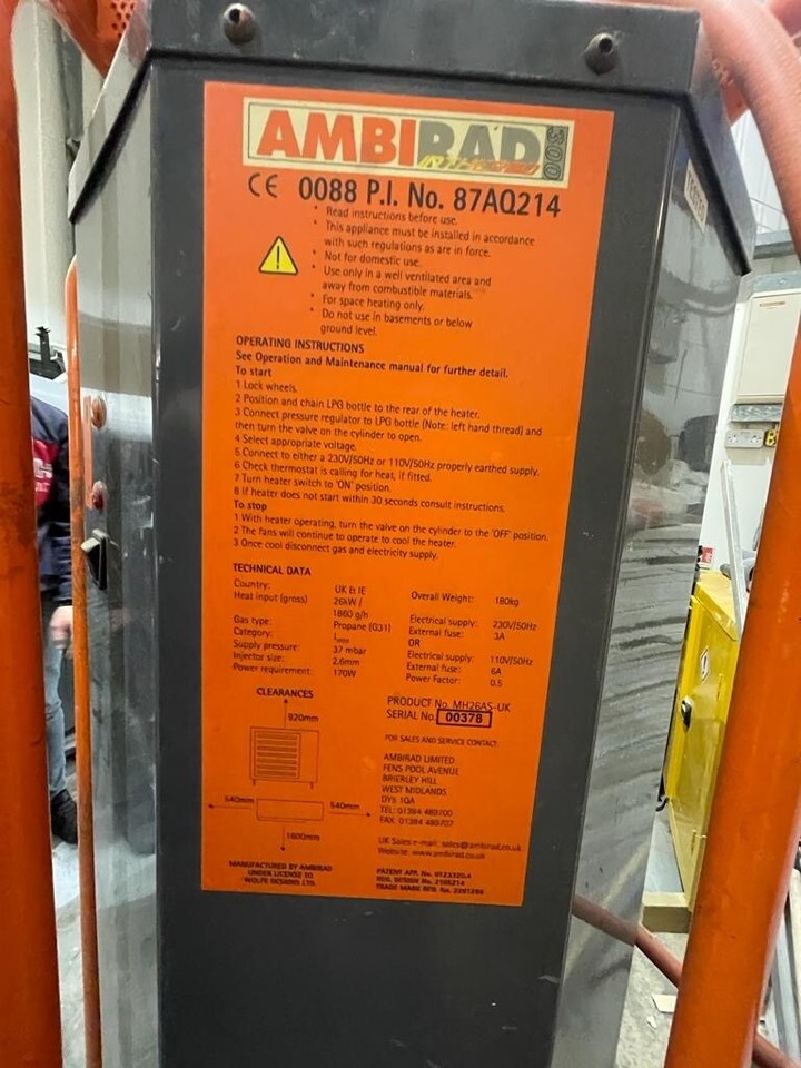 AMBIRAD 300 Industrial gas electric space heater | eBay UK