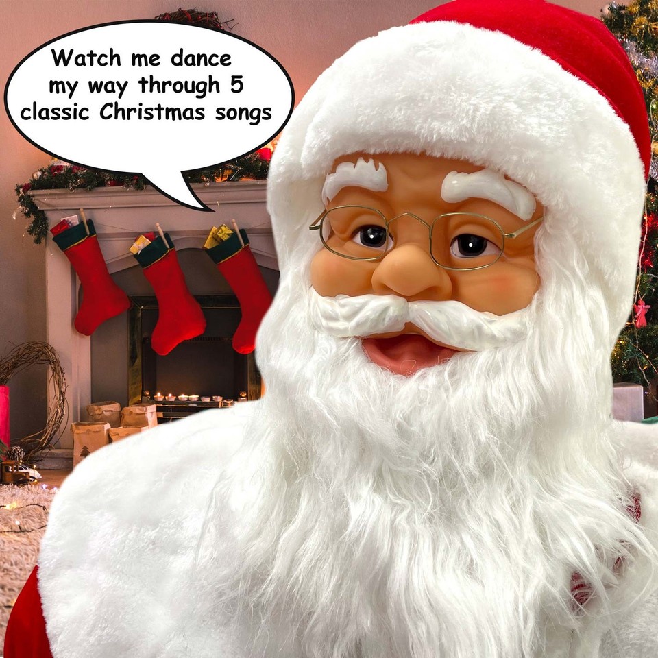 Dancing Father Christmas Decoration, Singing Santa Claus Figure 1. 5M ...