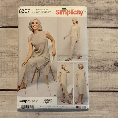 Simplicity 8607 Sewing Pattern Shift Dress Tunic Top Pants Size XXS-XXL UNCUT | eBay
