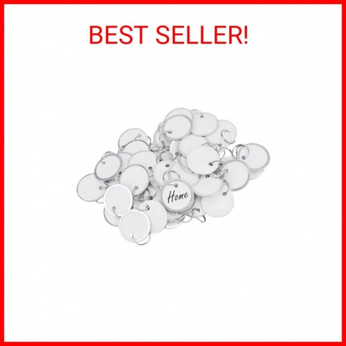 Uniclife 100 Pcs Key Tags 1 Inch White Paper Labels Writable Round ...