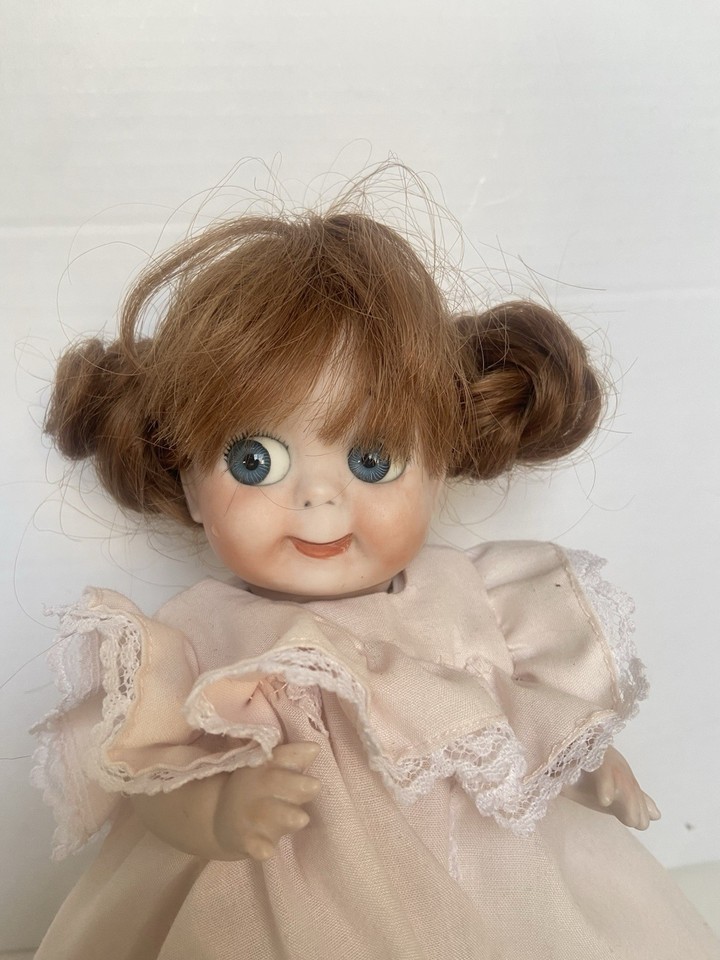 Vintage 1980's German Kestner Googly Eye Bisque Porcelain Doll 9,5" J.D ...