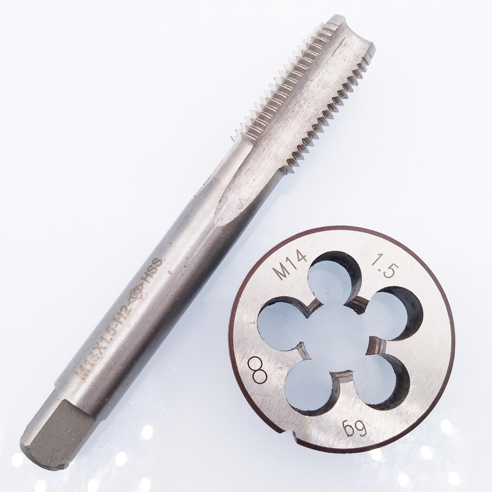 US Stock HSS M14 x 1.5mm Tap & M14 x 1.5mm Die Metric Thread Right Hand ...