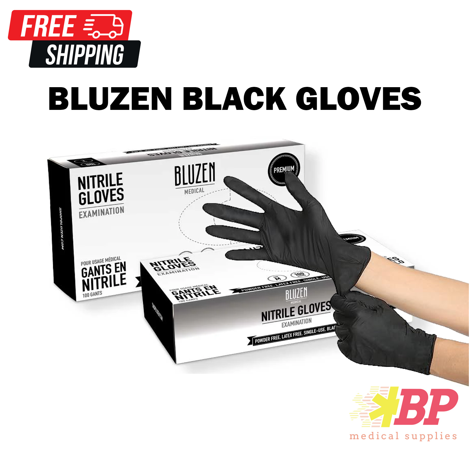 BluZen Disposable Nitrile Gloves Medical Black Latex - 100CT | eBay