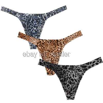Men's Fashion Leopard G-strings Shorts Mini Bikini Thongs Underwear ...