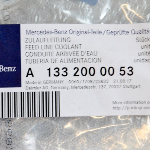OEM MERCEDES-BENZ CLA COUPE C117 GENUINE COOLANT HOSE PIPE A1332000053 ...