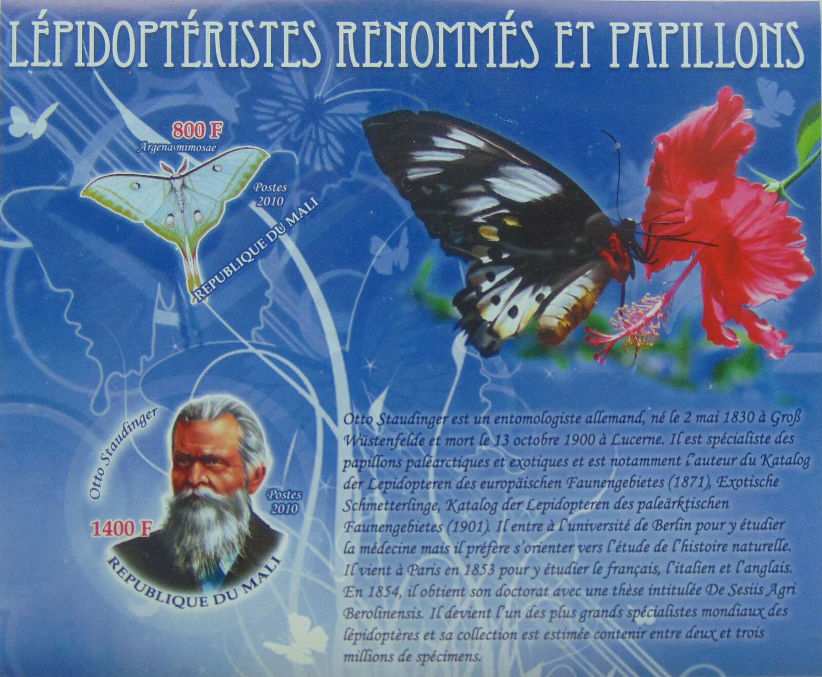 Lepidopterists & Butterflies Otto Staudinger butterfly MNH #ML1022 ...