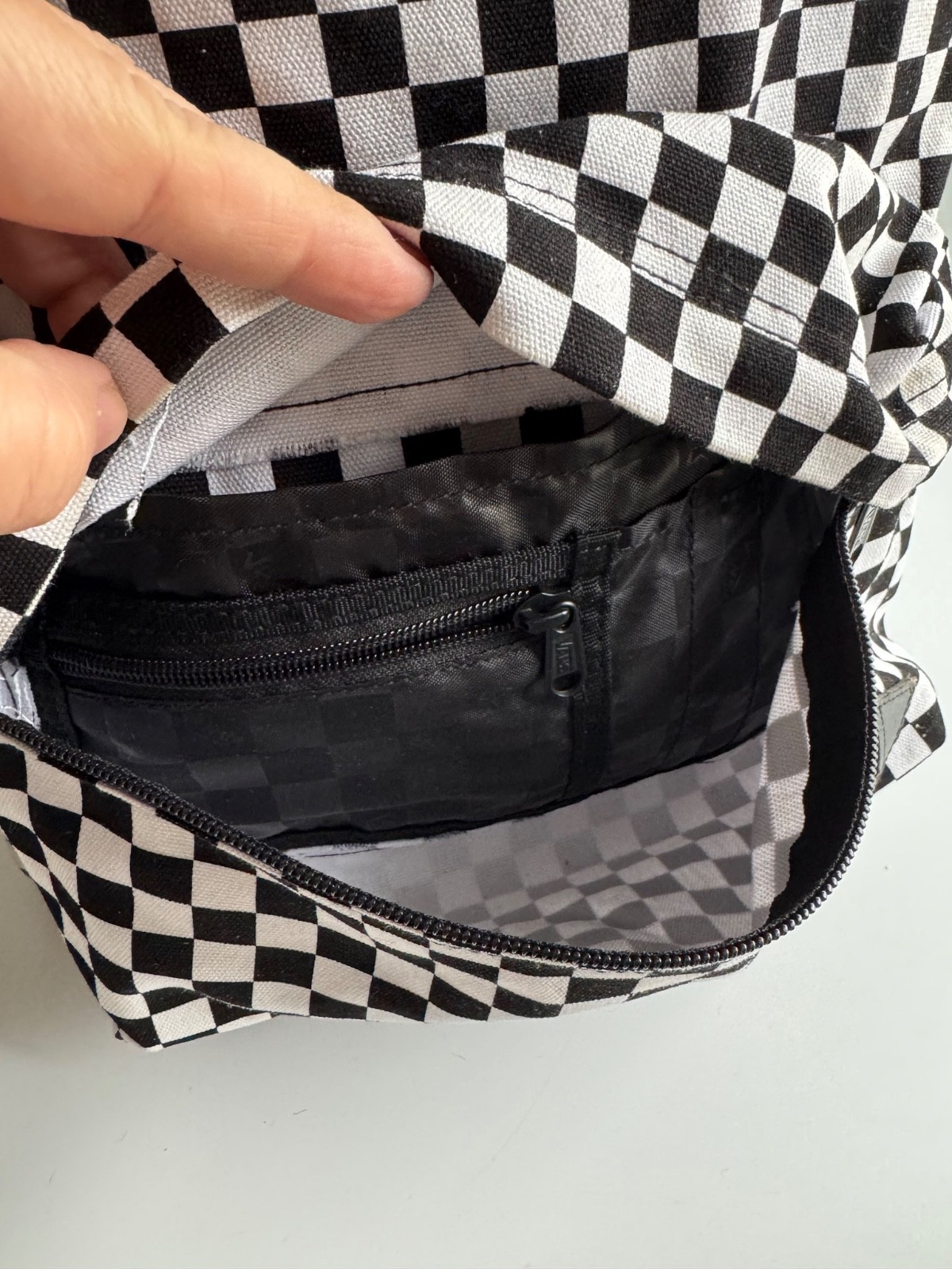 Vans Checkerboard Backpack Black White Classic School… - Gem