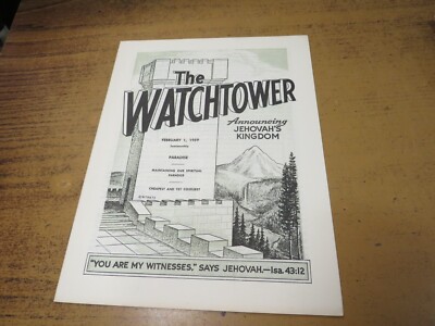 the WATCHTOWER Jehovah's Witness Journal 1959 February 1 | eBay