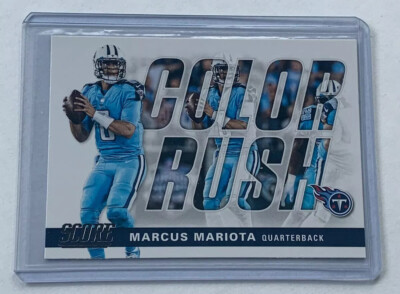 2017 Score Color Rush Tennessee Titans Football Card #7 Marcus Mariota ...