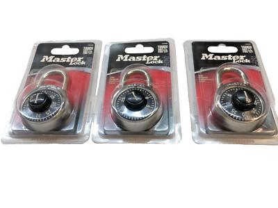 Lot of New Master Lock 1500D 3-Digit Combination Padlock Steel Body ...