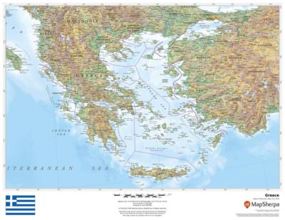 Greece Laminated Wall Map (MSH) | eBay