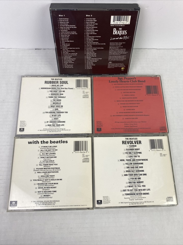 Lot of 5 CD's The Beatles ~Sgt. Pepper/ Revolver/ Rubber Soul/ Live At ...
