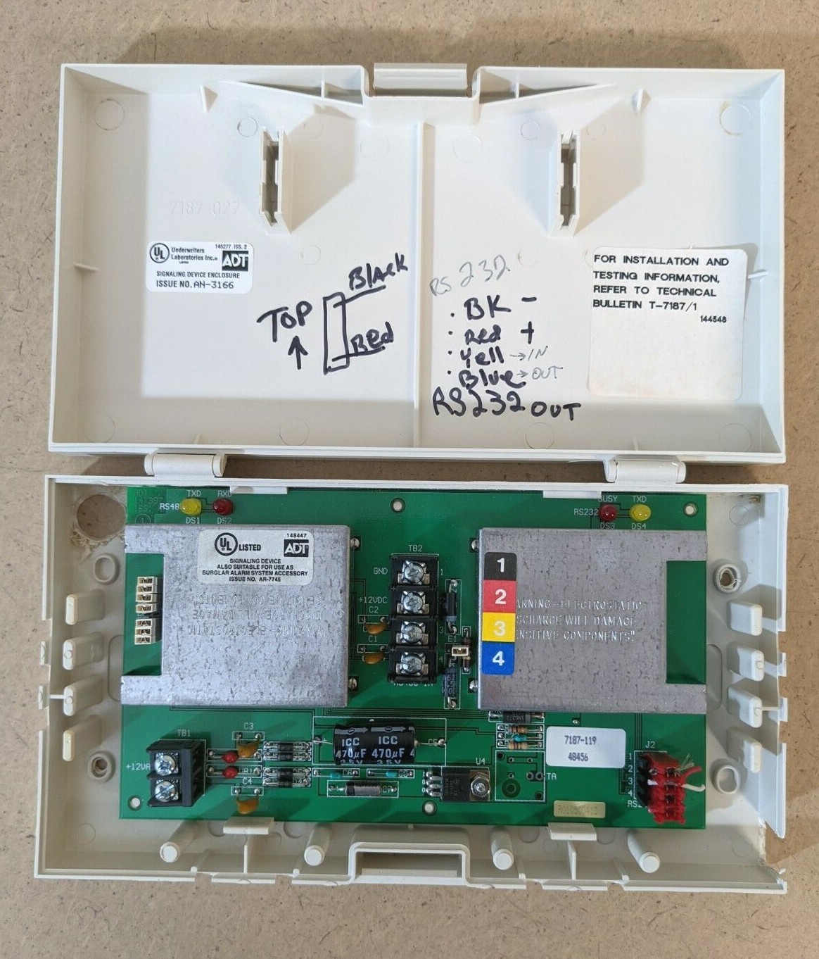 ADT Burglar Alarm System Signaling Device 148447 Iss. No. AR-7745 w ...