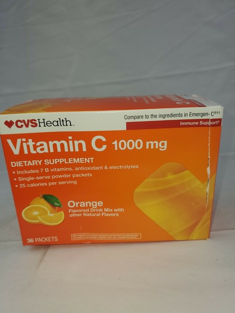 CVS Vitamin C 1000mg Immune Support Drink Orange 36packets for sale ...