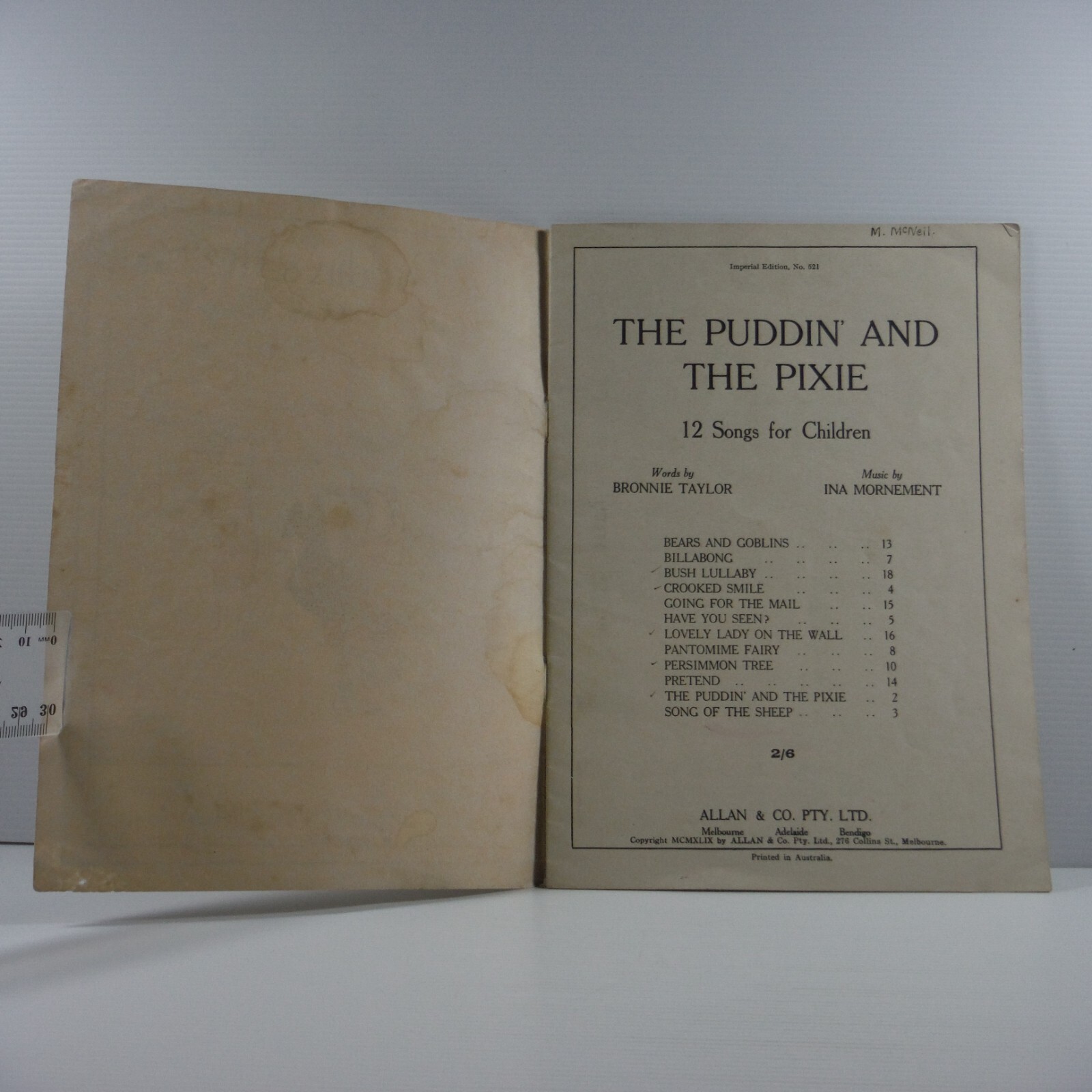 Ida Rentoul Outhwaite The Puddin' & The Pixie Music Book Vintage 1949 ...