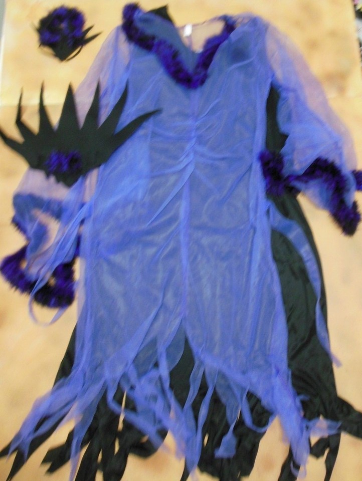 New/PKG 4 piece DRESS UP Zombie COSTUME GIRLS SMALL chiffon feathers ...