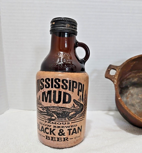 VTG 1996 MISSISSIPPI MUD FAMOUS SLOW BREWED JUG STYLE BEER BOTTLE EMPTY ...