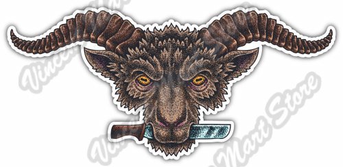Goat Devil Eye Satan Hell Evil Knife Car Bumper Vinyl Sticker Decal 6"X3" | eBay