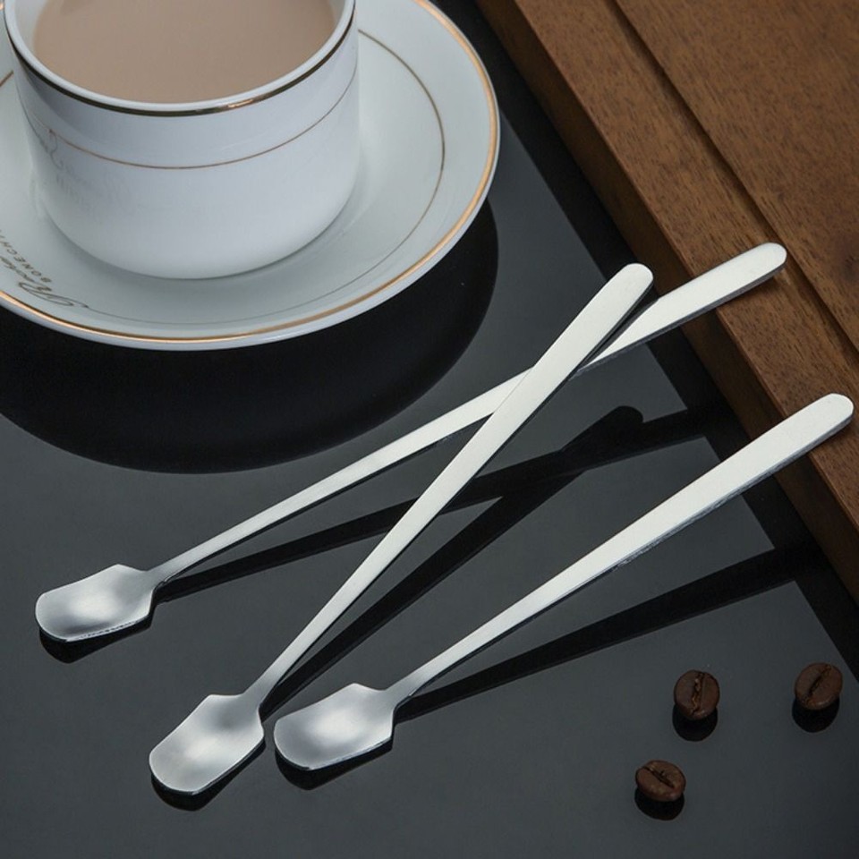5x Stainless Steel Coffee Stirring Spoons Long Handle Dessert Scoop ...