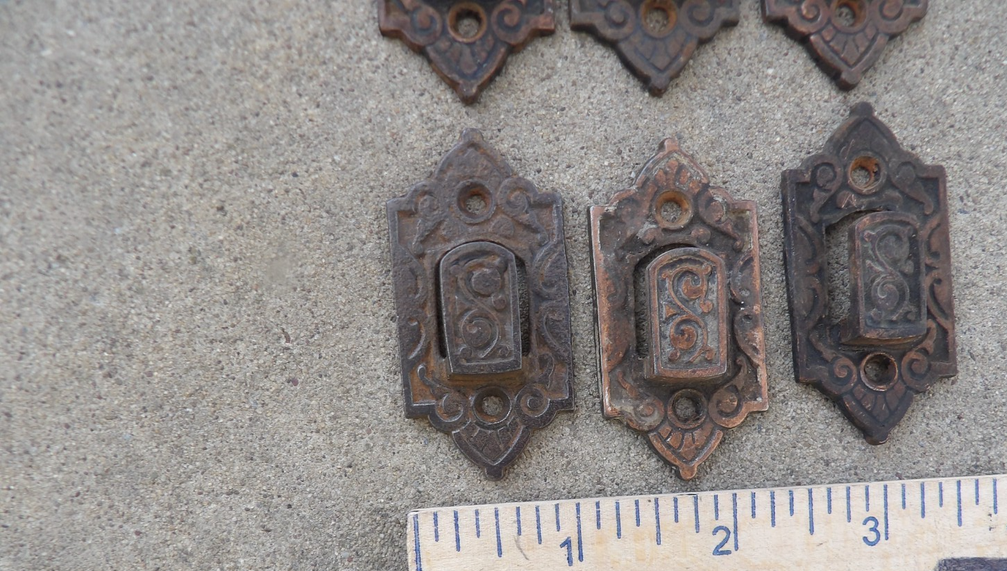 Set of 6 Antique 1890's Victorian Eastlake Shutter Latch Keepers Only ...