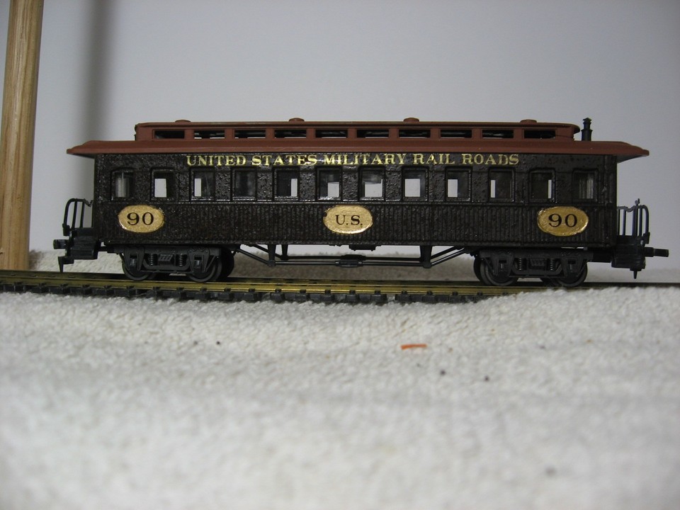 HO scale old time Civil War USMRR three panel coach-A very fancy ...