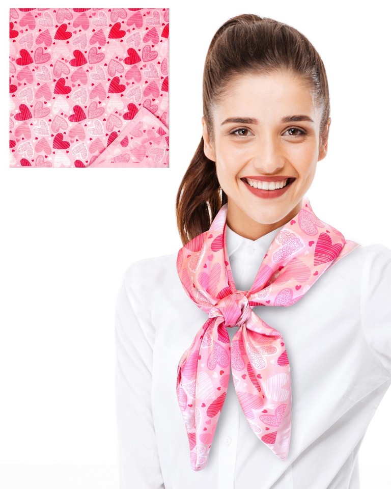 Heart Beats Theme Valentine's Day Silk Feeling Lightweight Fashion ...