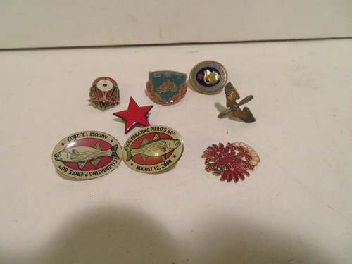 VINTAGE LOT OF 8 ASSORTED LAPEL PINS~ PIEROD TIROL STAR RUSSIAN WINGS ...