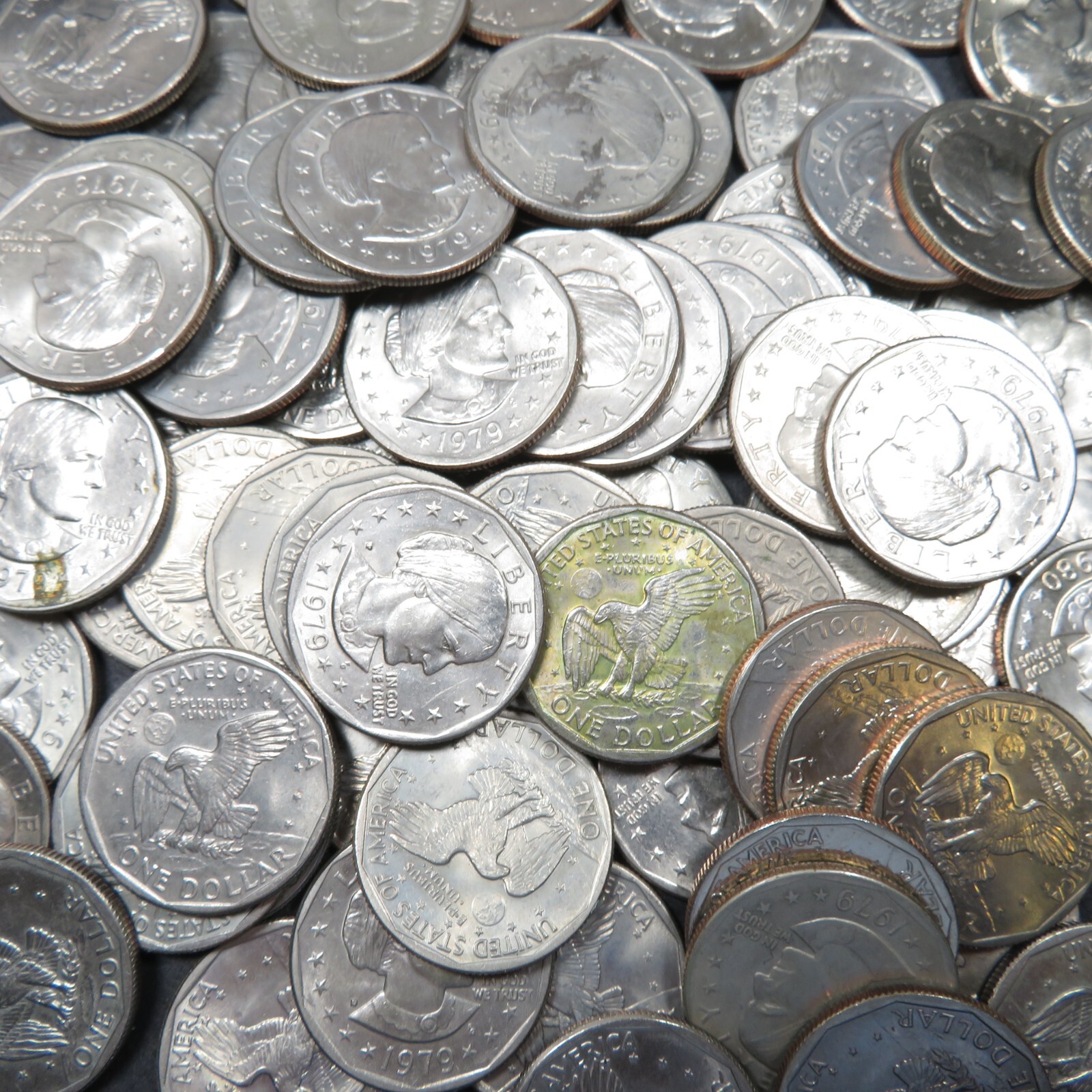 x100 SBA Susan B. Anthony - $100 FACE of $1 Dollar - US Coin Roll Lot ...