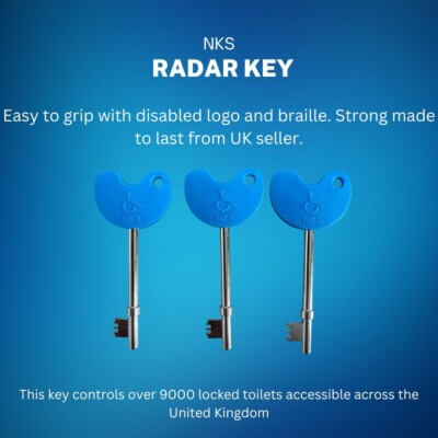 3 x NKS RADAR KEY Disabled Toilet Bathroom Door Access Braille Easy ...