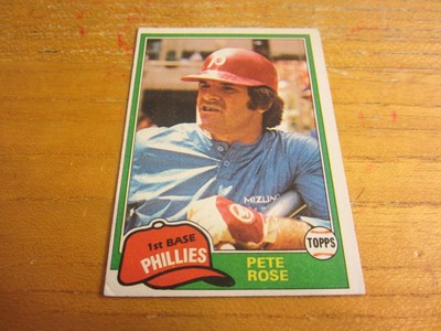 Pete Rose 1981 Topps #180 Trading Card MLB Baseball Philadelphia ...