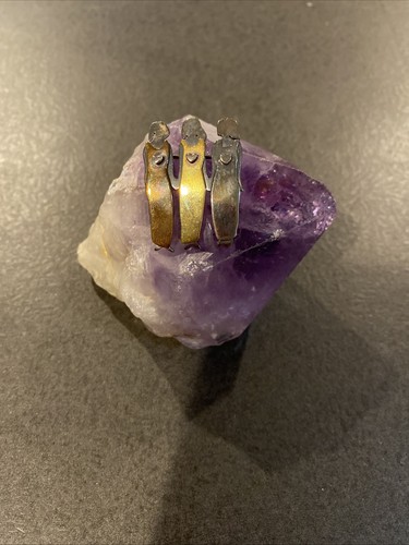 Signed FAR FETCHED Vintage 3 SISTERS FRIENDS BROOCH Pin Tri Tone ...