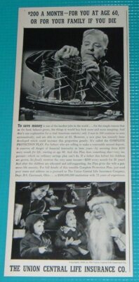 1939 PRINT AD ~ UNION CENTRAL LIFE INSURANCE CO. Cincinnati,Ohio Pipe ...