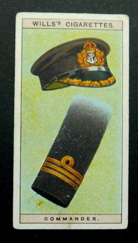 cigarette Tobacco card Wills Naval Dress & Badges 1909 #13 Commander RN ...
