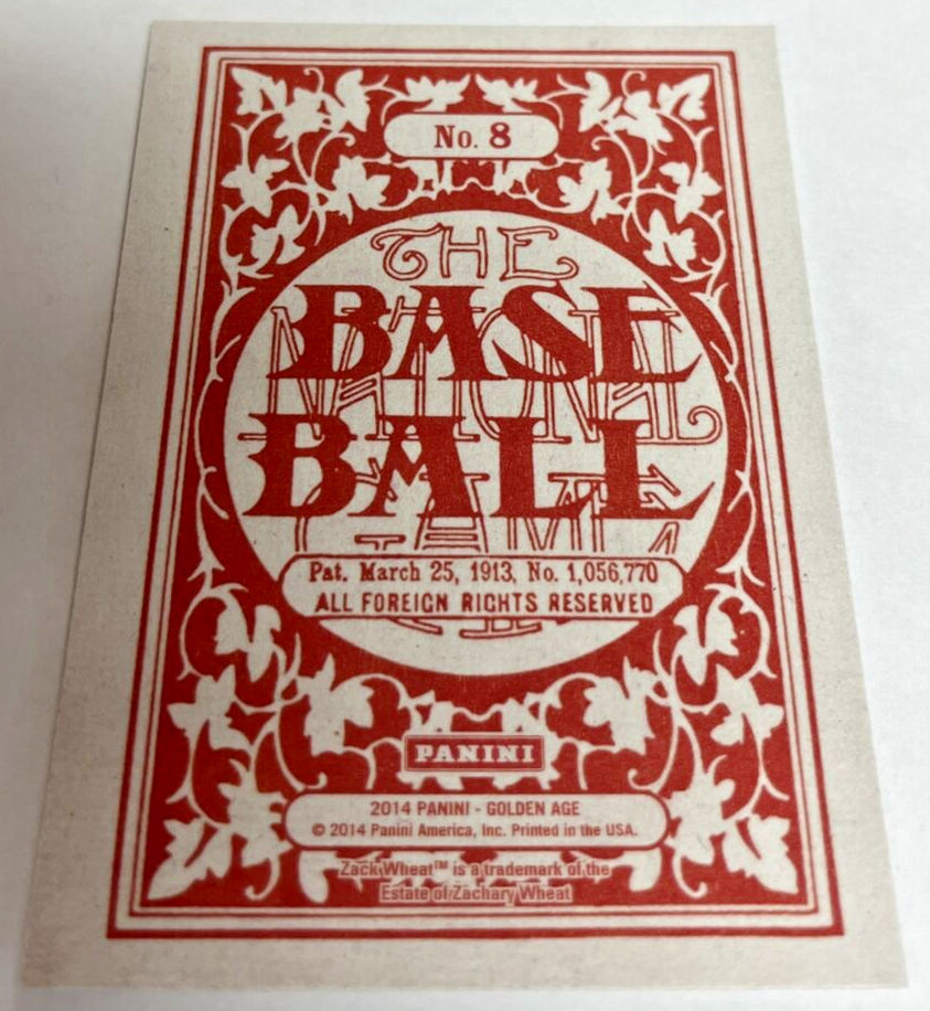 2014 Panini Golden Age 1913 National Game #8 Zack Wheat (Brooklyn ...